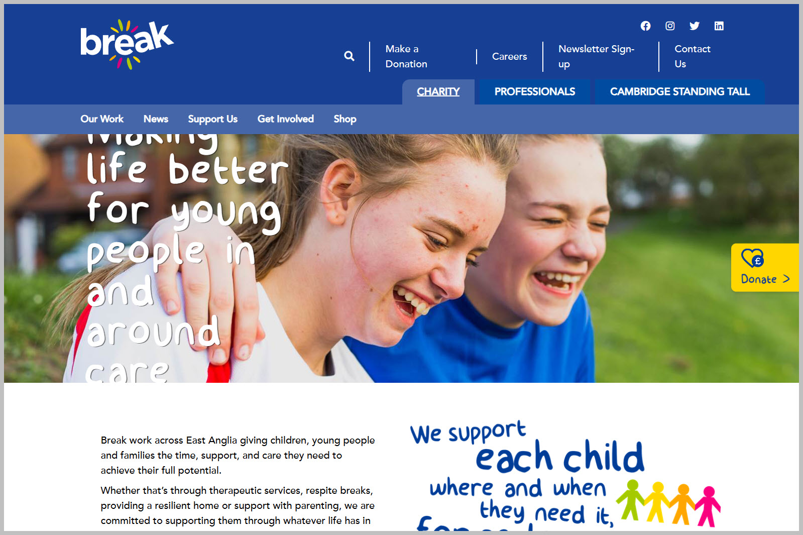 100 Words and the Charities Websites